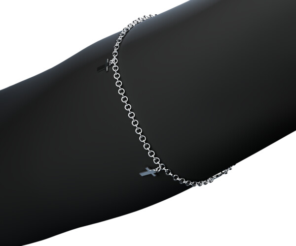 ArtStation - Silver Cross Charm Bracelet | Game Assets