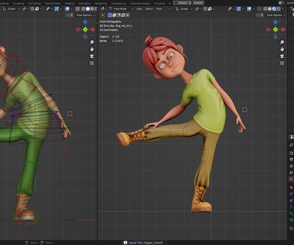ArtStation - Rigged Character Boy using Blenrig 6 in Blender 3.0 - Rick ...