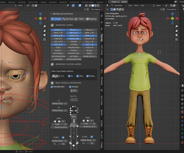 ArtStation - Rigged Character Boy using Blenrig 6 in Blender 3.0 - Rick ...