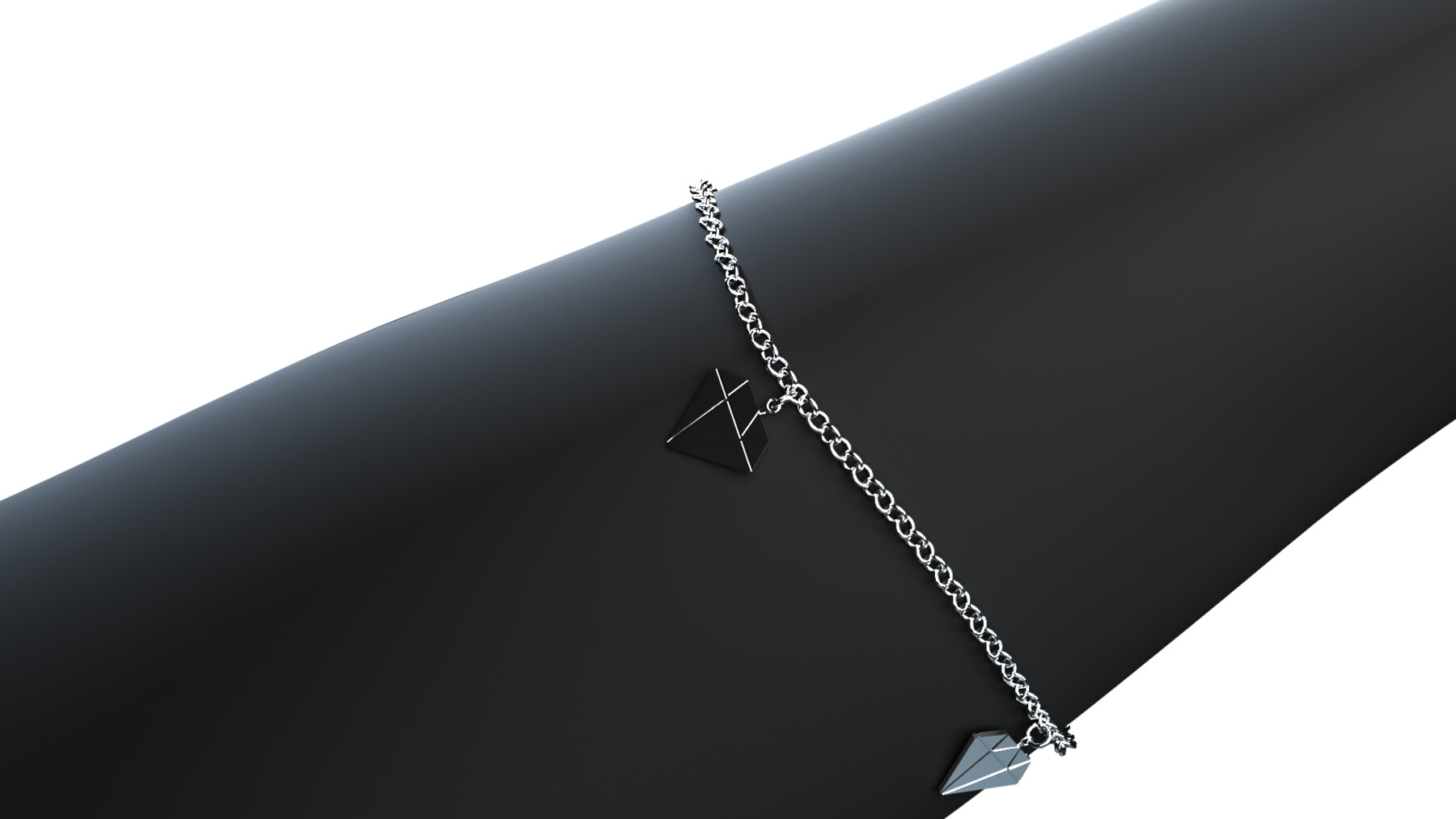 ArtStation - Silver Diamond Charm Bracelet | Game Assets