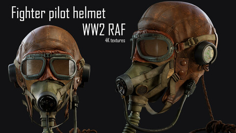 ArtStation - WW2 RAF Fighter pilot helmet prop | Game Assets