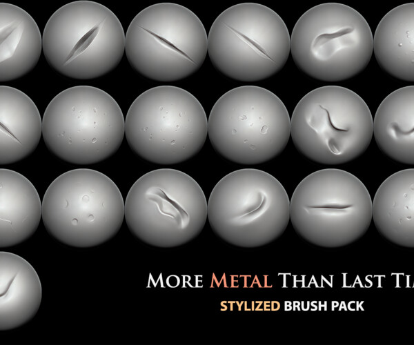 ArtStation - More Metal Than Last Time - Stylized Brush Set | Brushes