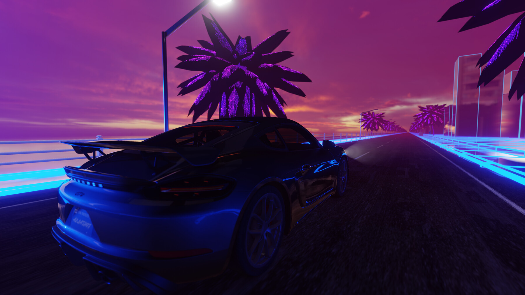 ArtStation - Synthwave Dusk Drive Animation Video - 1:19 runtime - For ...