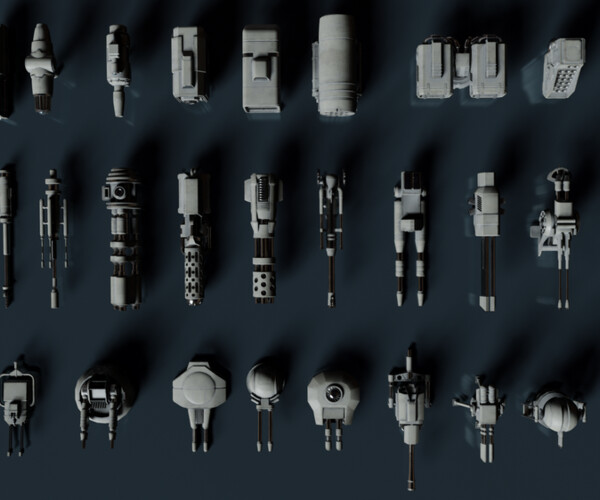 ArtStation - 25 Mounted Weapons Pack | Resources