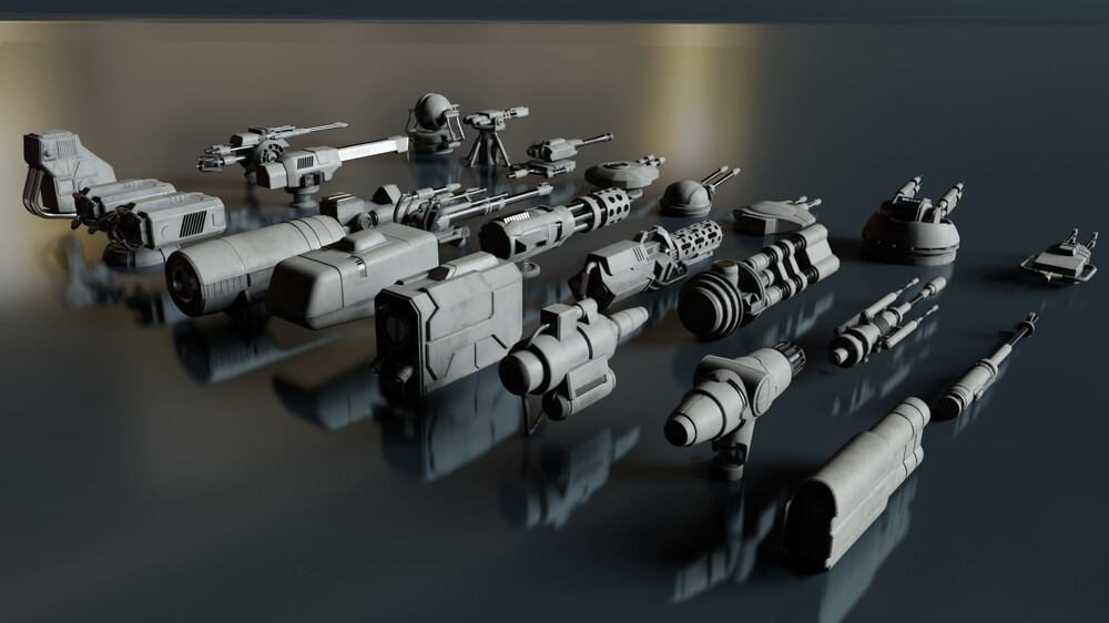 ArtStation - 25 Mounted Weapons Pack | Resources