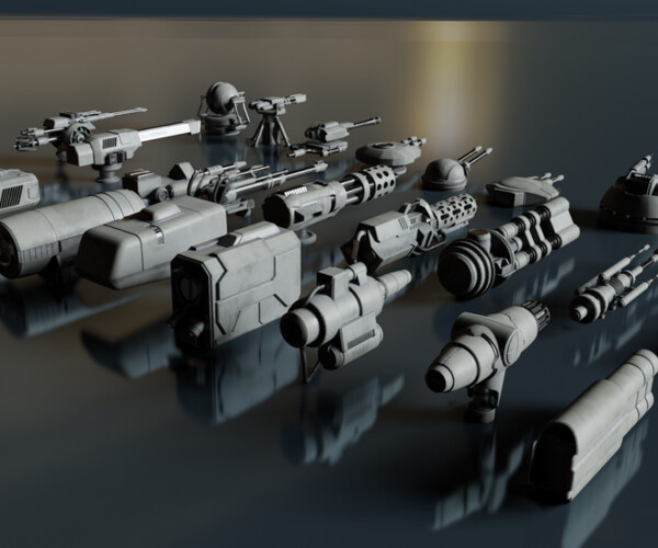 ArtStation - 25 Mounted Weapons Pack | Resources