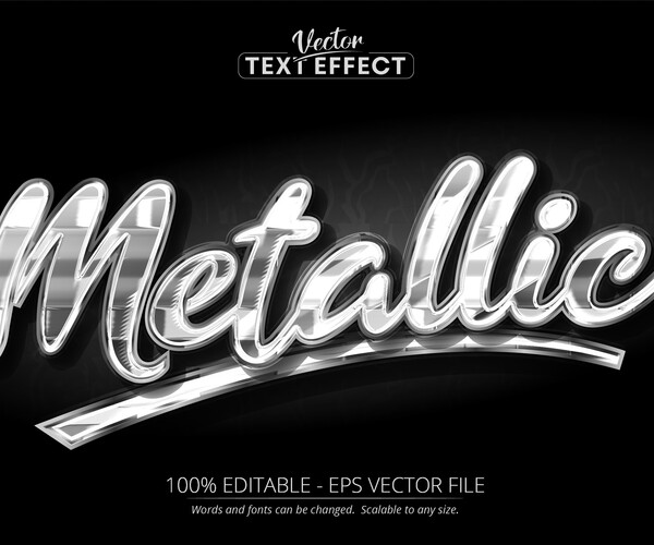 ArtStation - Silver editable text effect, shiny luxury silver color and ...