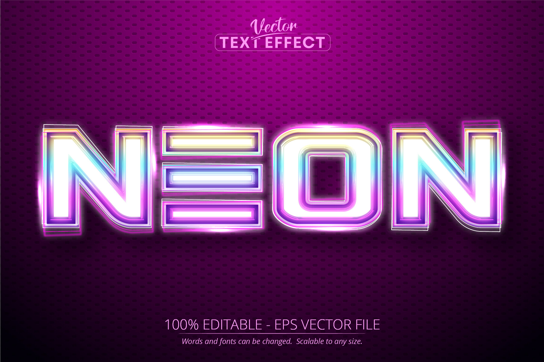 ArtStation - Neon text effect, editable neon lights signage text style ...