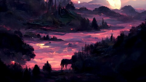 ArtStation - Twilight landscape | Artworks
