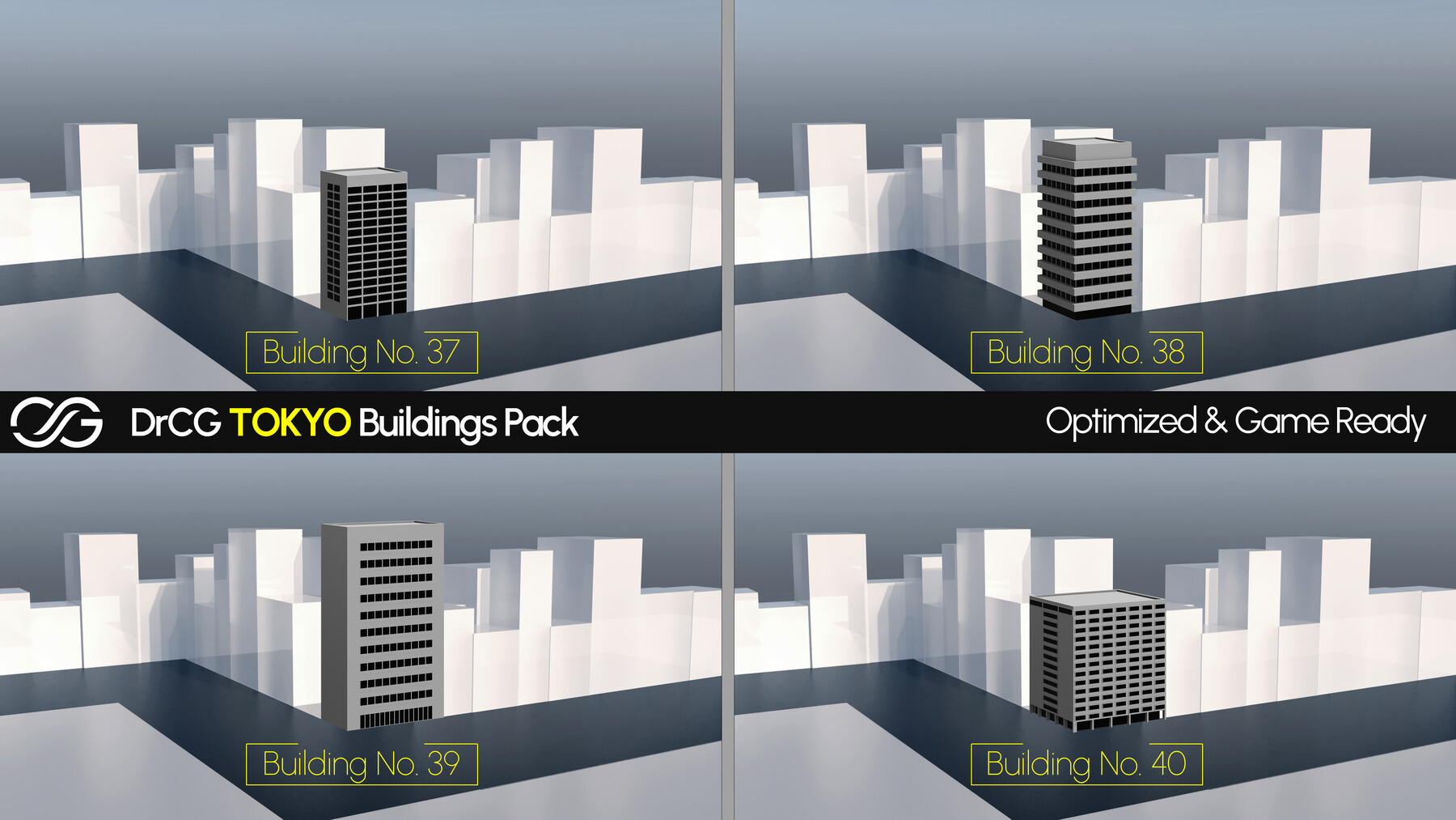 ArtStation - 40 Low Poly Buildings Inspired by Otemachi, Tokyo, Japan ...