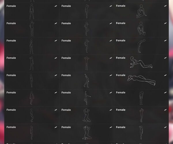 ArtStation - Body Poses Stamps 300+ (BIGGEST PACK) | Brushes