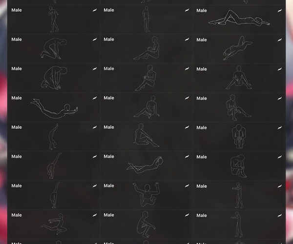 ArtStation - Body Poses Stamps 300+ (BIGGEST PACK) | Brushes