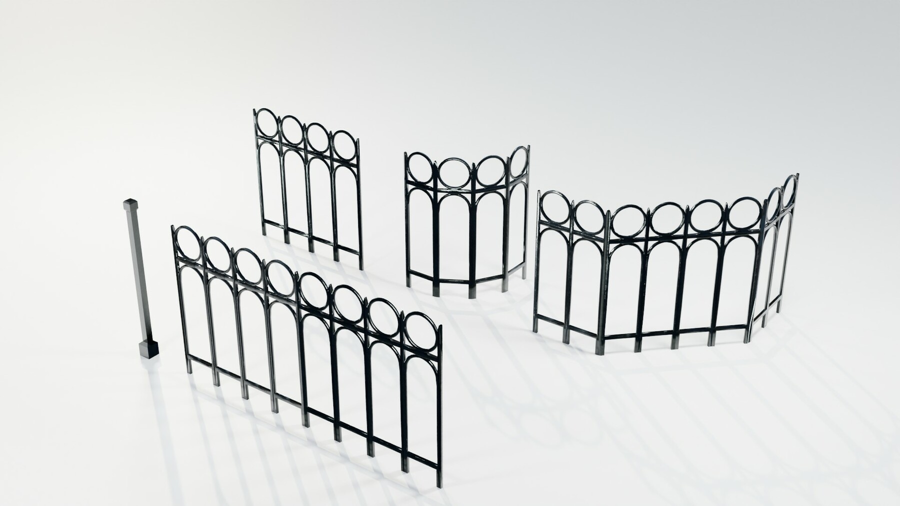 ArtStation - Modular Metal Fence No 2 - 3D Model | Resources