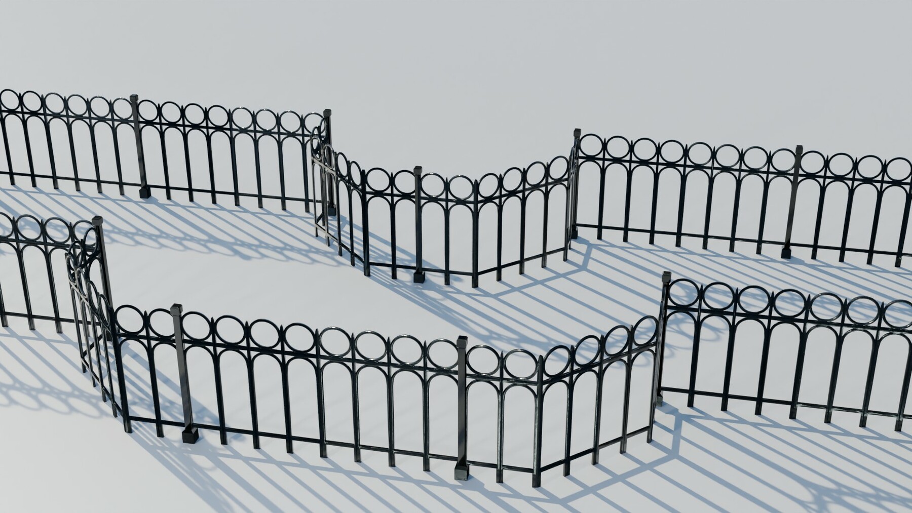 ArtStation - Modular Metal Fence No 2 - 3D Model | Resources