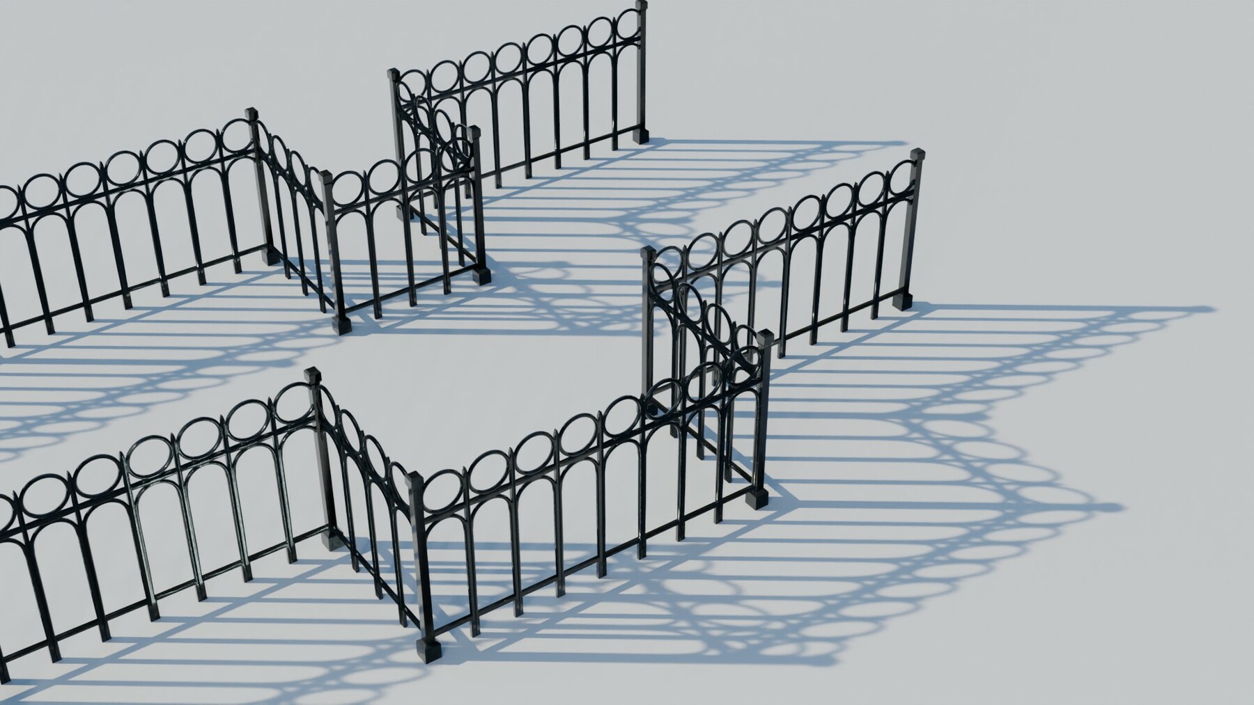 ArtStation - Modular Metal Fence No 2 - 3D Model | Resources
