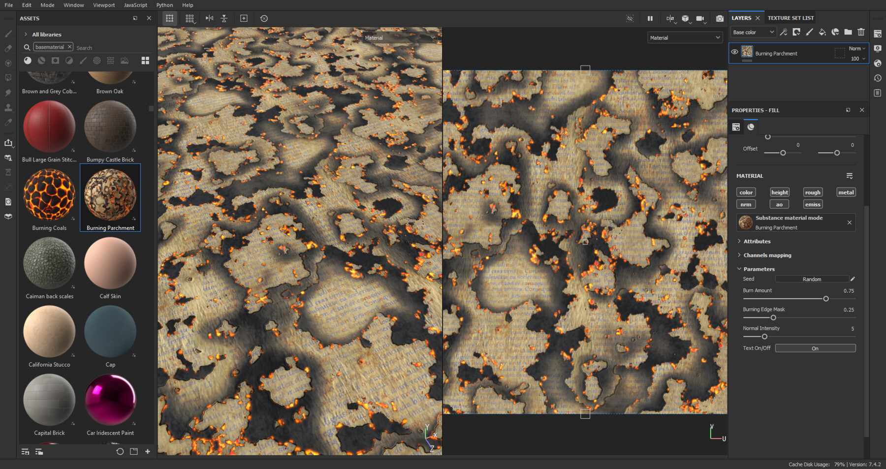 ArtStation - Burning Parchment Material | Resources