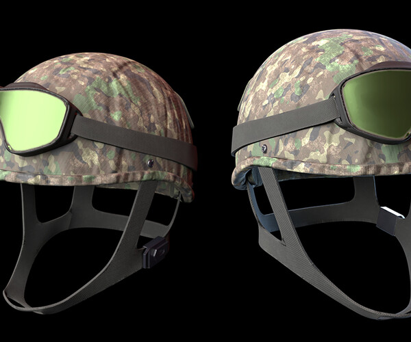 ArtStation - MILITARY Game Ready Tactical Helmet with Visor Glasses Low ...
