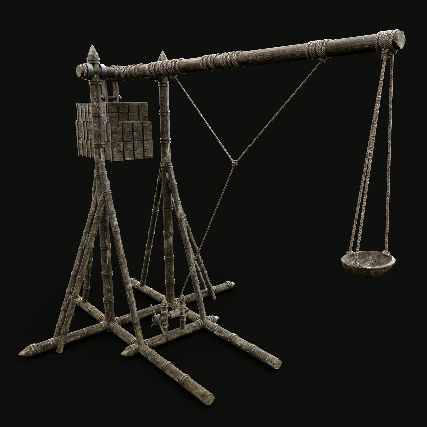 ArtStation - TREBUCHET WAR MACHINE MEDIEVAL CONSTRUCTION SIEGE ENGINE ...