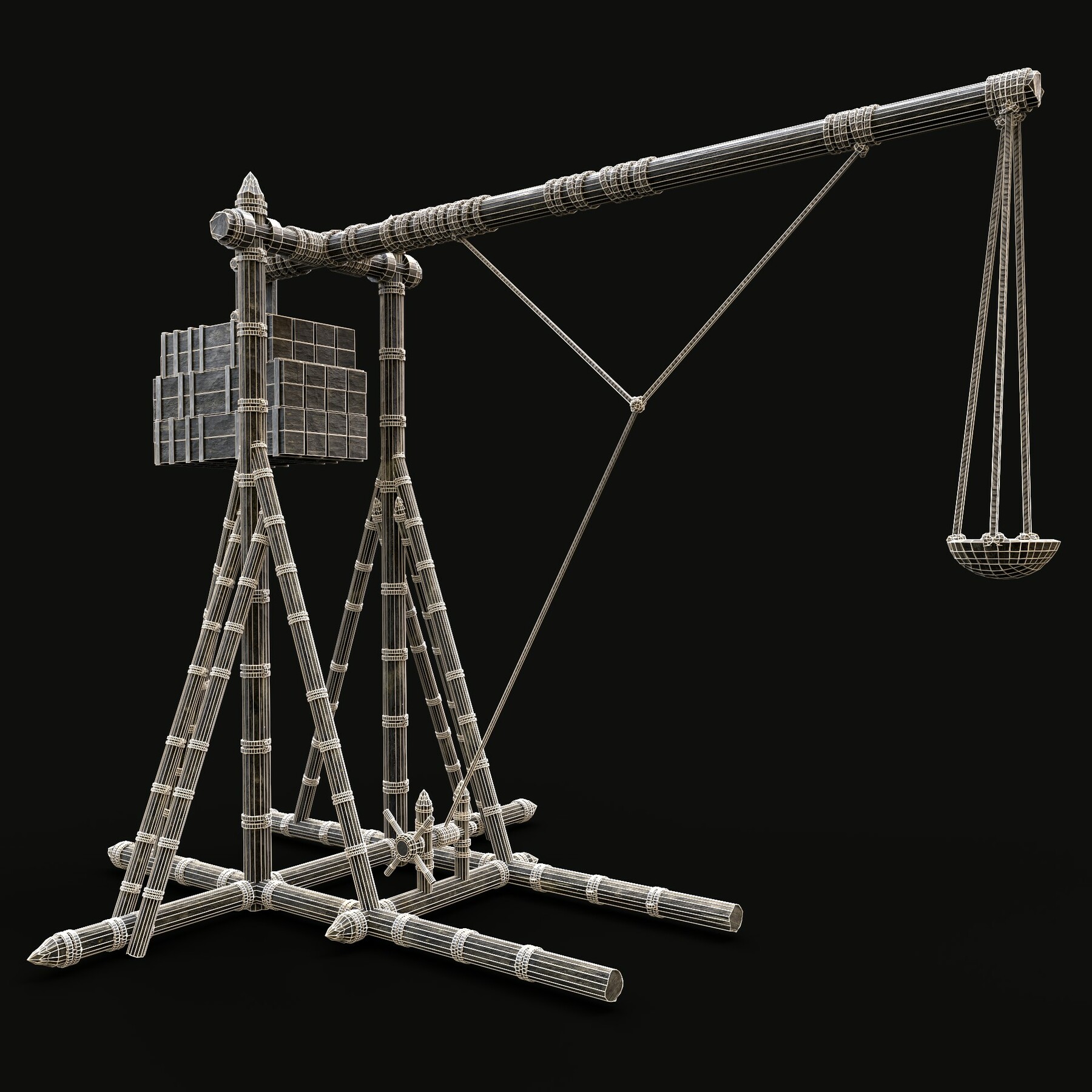 ArtStation - TREBUCHET WAR MACHINE MEDIEVAL CONSTRUCTION SIEGE ENGINE ...