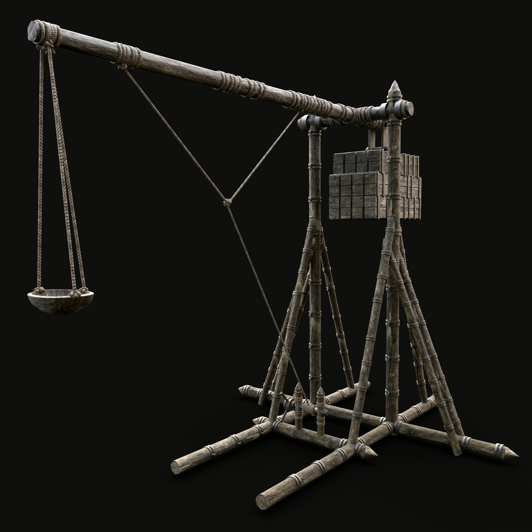 ArtStation - TREBUCHET CATAPULT WAR MACHINE SIEGE ENGINE PACK ...
