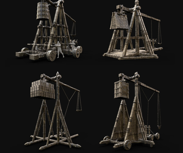 ArtStation - TREBUCHET CATAPULT WAR MACHINE SIEGE ENGINE PACK ...