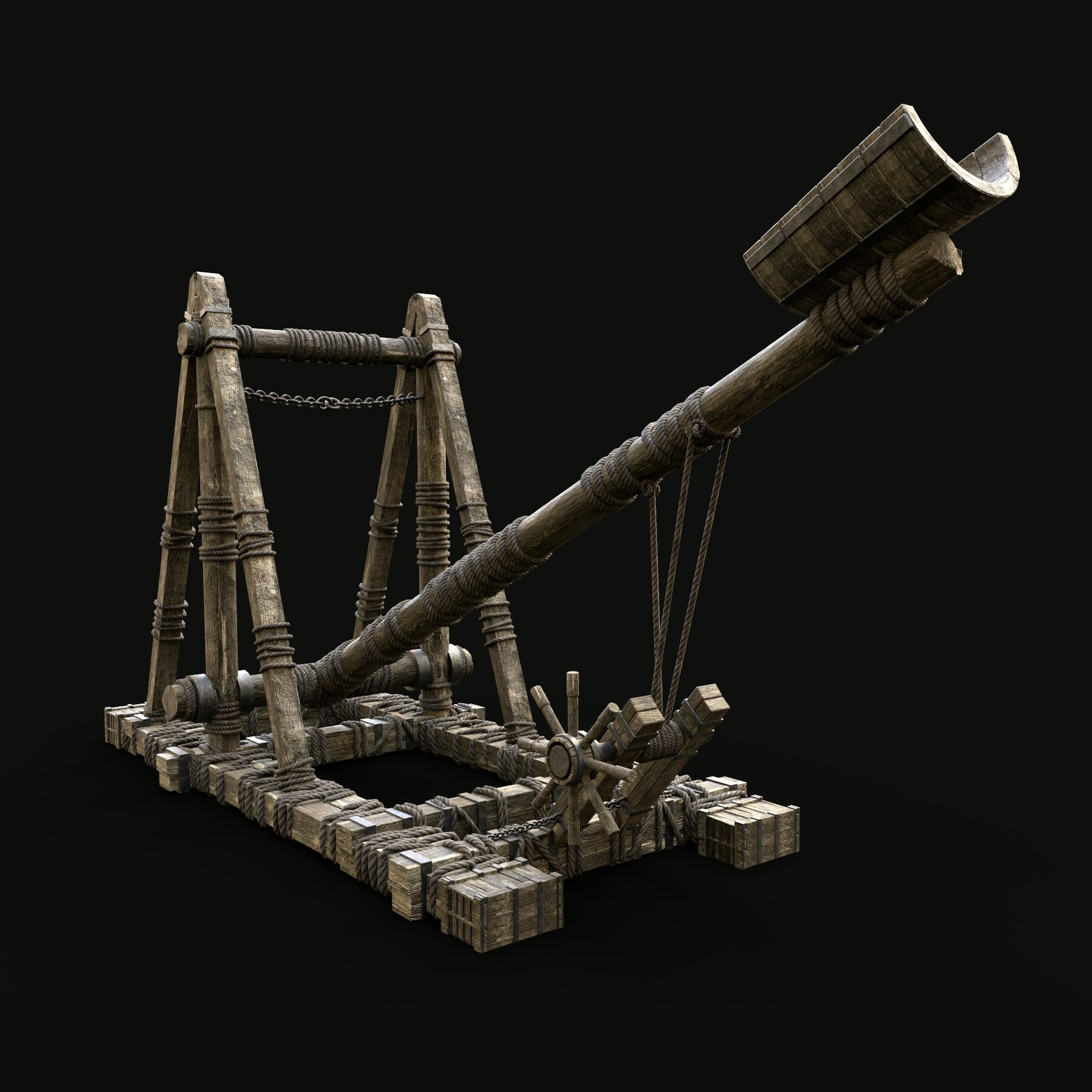 ArtStation - CATAPULT MEDIEVAL SIEGE ENGINE WAR MACHINE BATTLE WEAPON ...