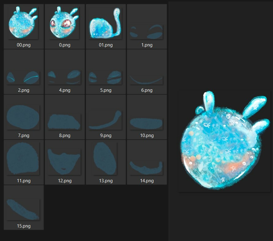 ArtStation - Blue Axolotl the cute expressive alien set for animation ...