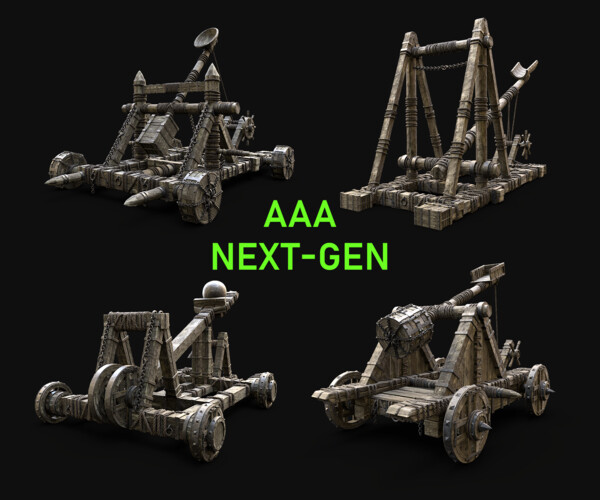 ArtStation - CATAPULT WAR MACHINE SIEGE ENGINE PACK COLLECTION AAA ...