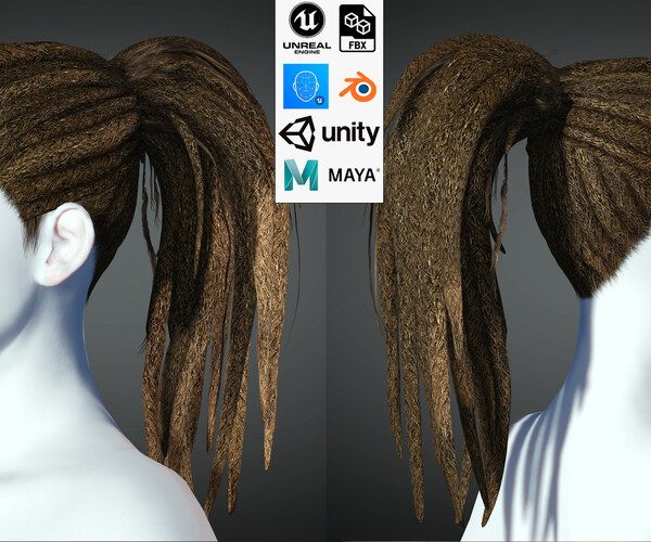 ArtStation - Dreads Hair Rasta low poly | Resources