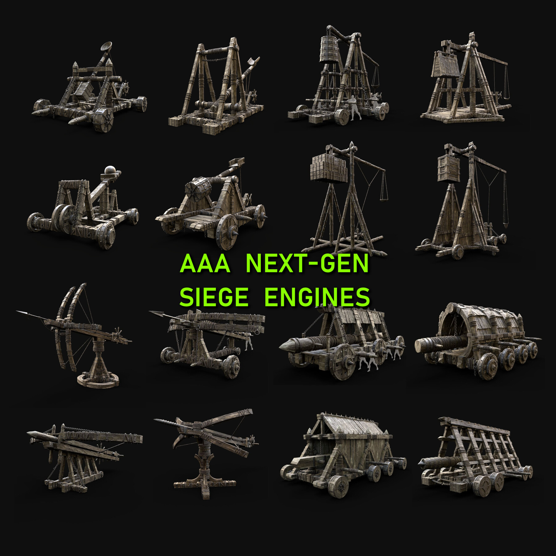 Enterables - SIEGE ENGINE WAR MACHINES CONSTRUCTION BUILDER COLLECTION PACK