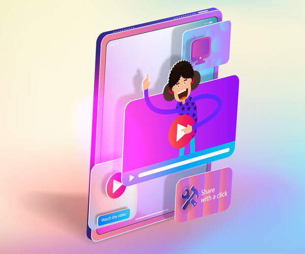 ArtStation - Digital tablet in space and cartoon video hosting ...