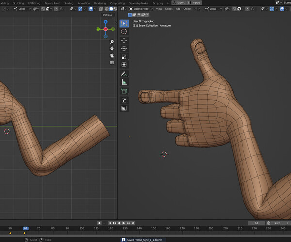 ArtStation - Rigged Arm and Hand - Blender | Game Assets