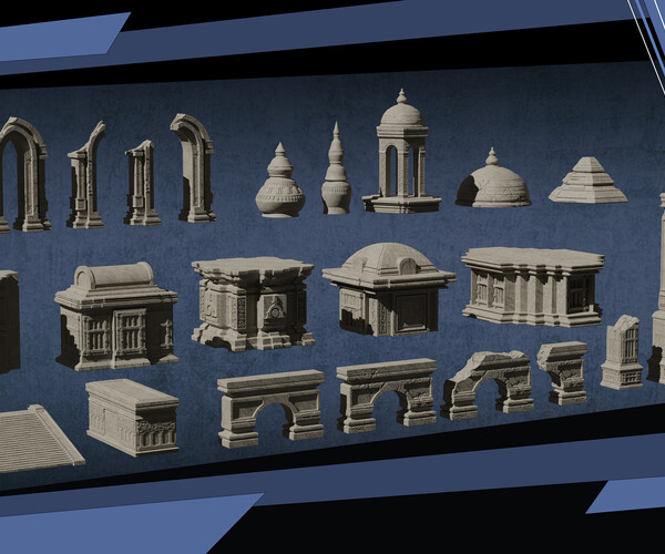 ArtStation - Ancient Indian Temple Architecture - 3D Kitbashing Asset ...