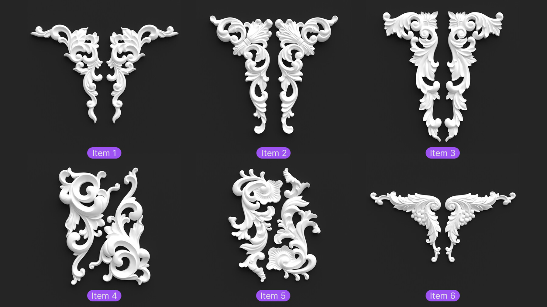 ArtStation - Sculpted Ornament Pack Vol 1 | Resources