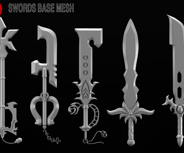 ArtStation - 50 Sword Base Mesh ( Clean Topology | Game Assets