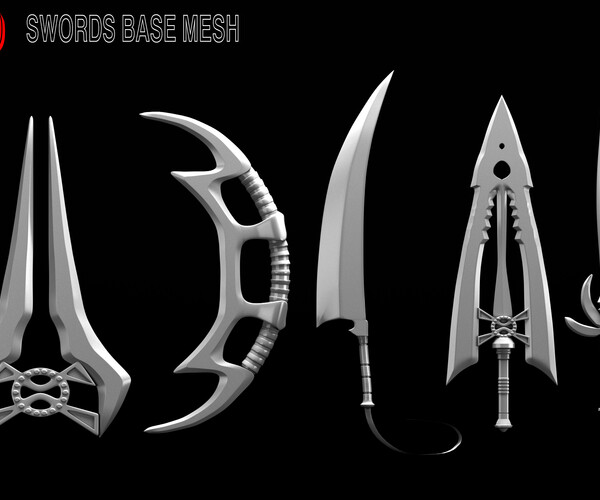 ArtStation - 50 Sword Base Mesh ( Clean Topology | Game Assets