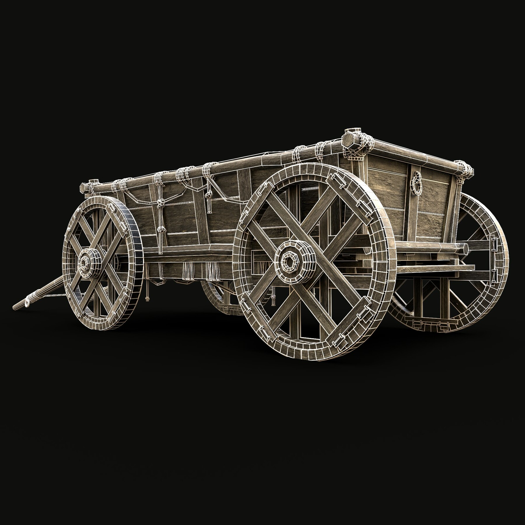 ArtStation - CART WAGON HORSE CAR CARGO TRANSPORT WOODEN MEDIEVAL ...