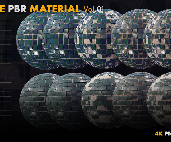 ArtStation - Tile PBR Materials |Vol 01 | Game Assets