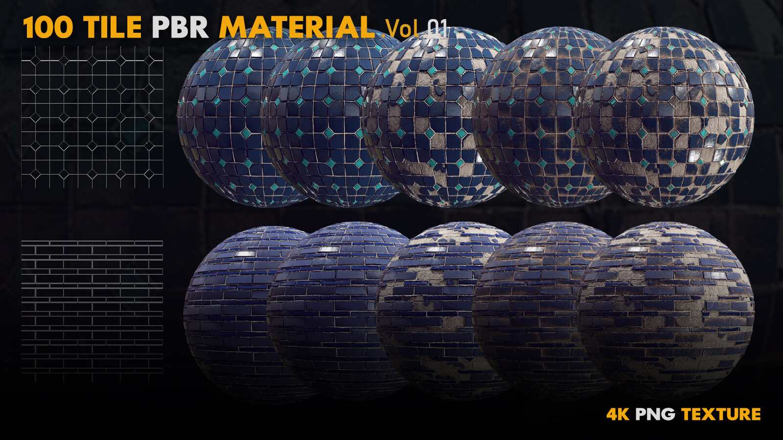 ArtStation - Tile PBR Materials |Vol 01 | Game Assets