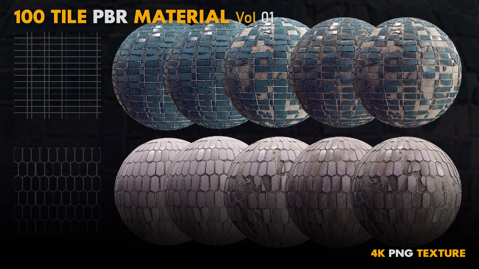 ArtStation - Tile PBR Materials |Vol 01 | Game Assets