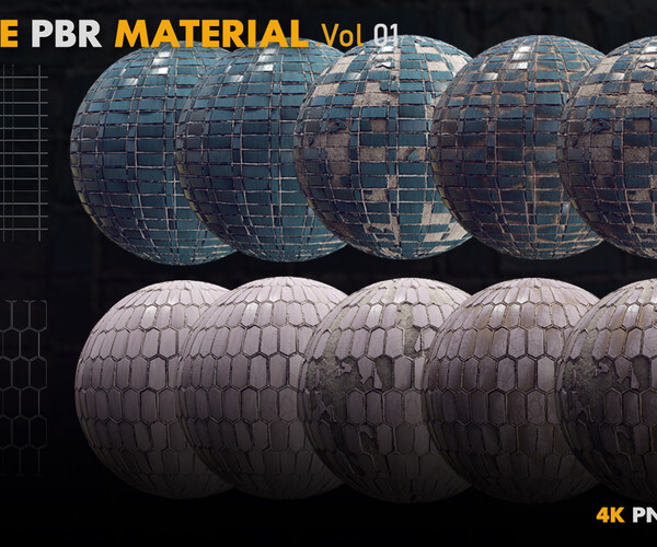 ArtStation - Tile PBR Materials |Vol 01 | Game Assets
