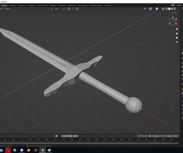 ArtStation - Blender Low-poly 3D Sword | Game Assets