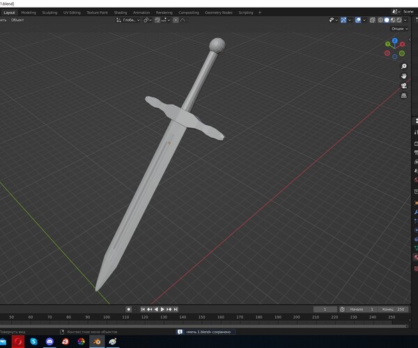 ArtStation - Blender Low-poly 3D Sword | Game Assets