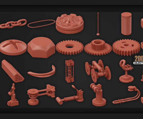 ArtStation - 200 Objects - MECH PARTS - KITBASH - VOL 01 | Resources