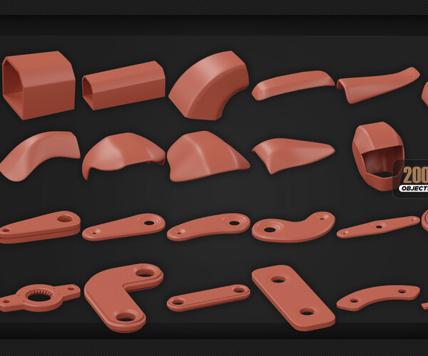 ArtStation - 200 Objects - MECH PARTS - KITBASH - VOL 01 | Resources