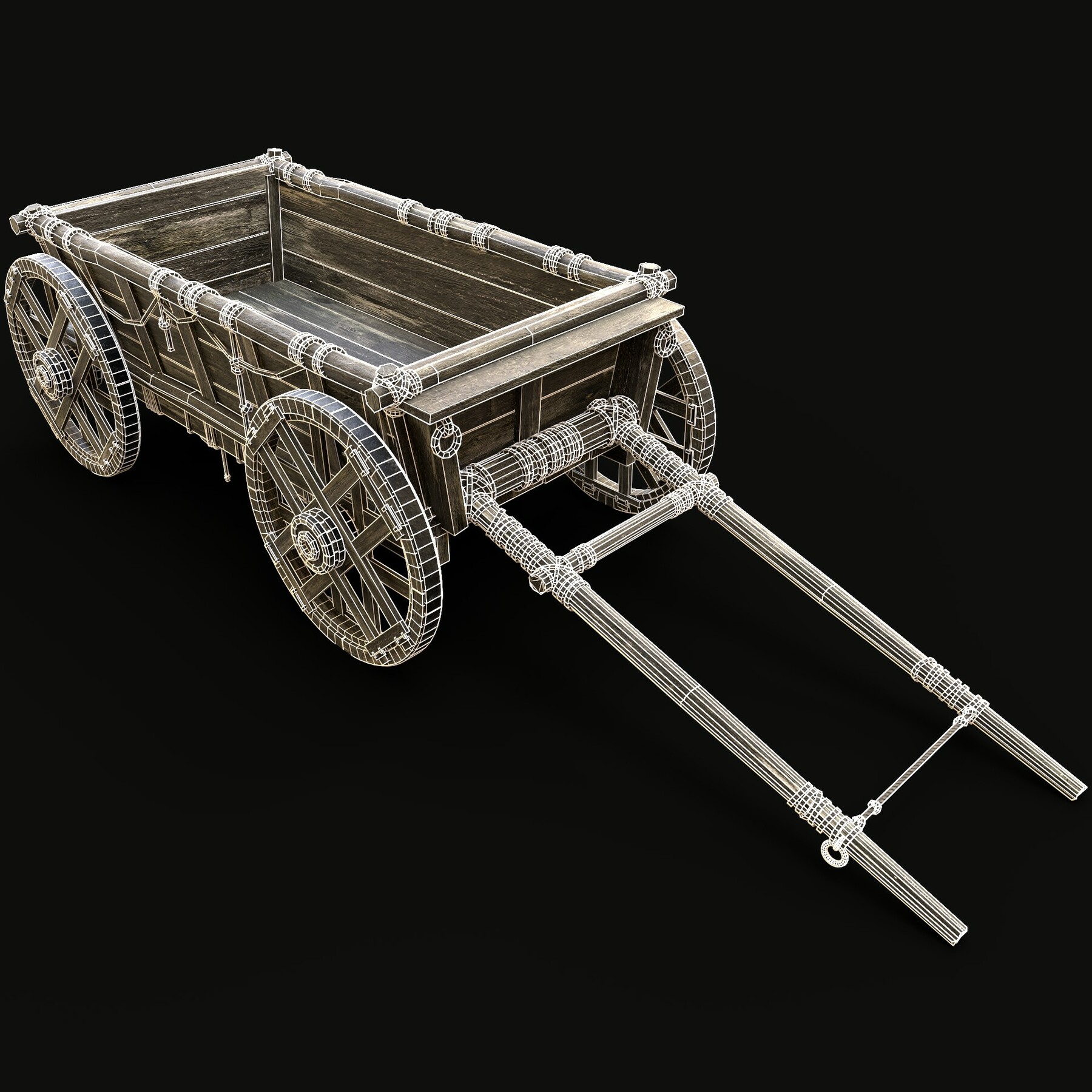 ArtStation - CART WAGON HORSE CAR CARGO WOODEN MEDIEVAL PACK COLLECTION ...