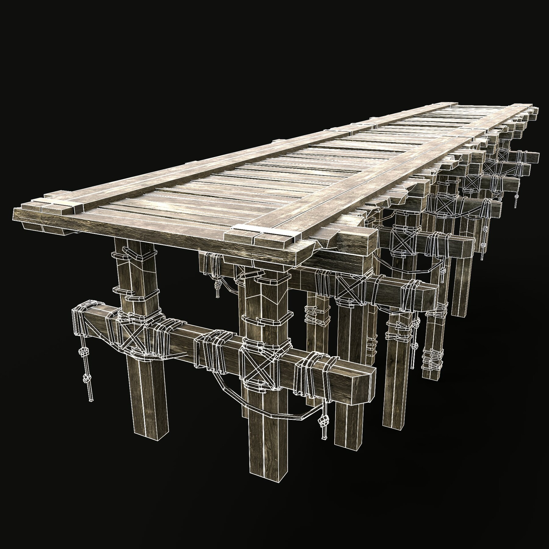 ArtStation - RAIL BRIDGE MEDIEVAL WOODEN PLATFORM CONSTRUCTION ...