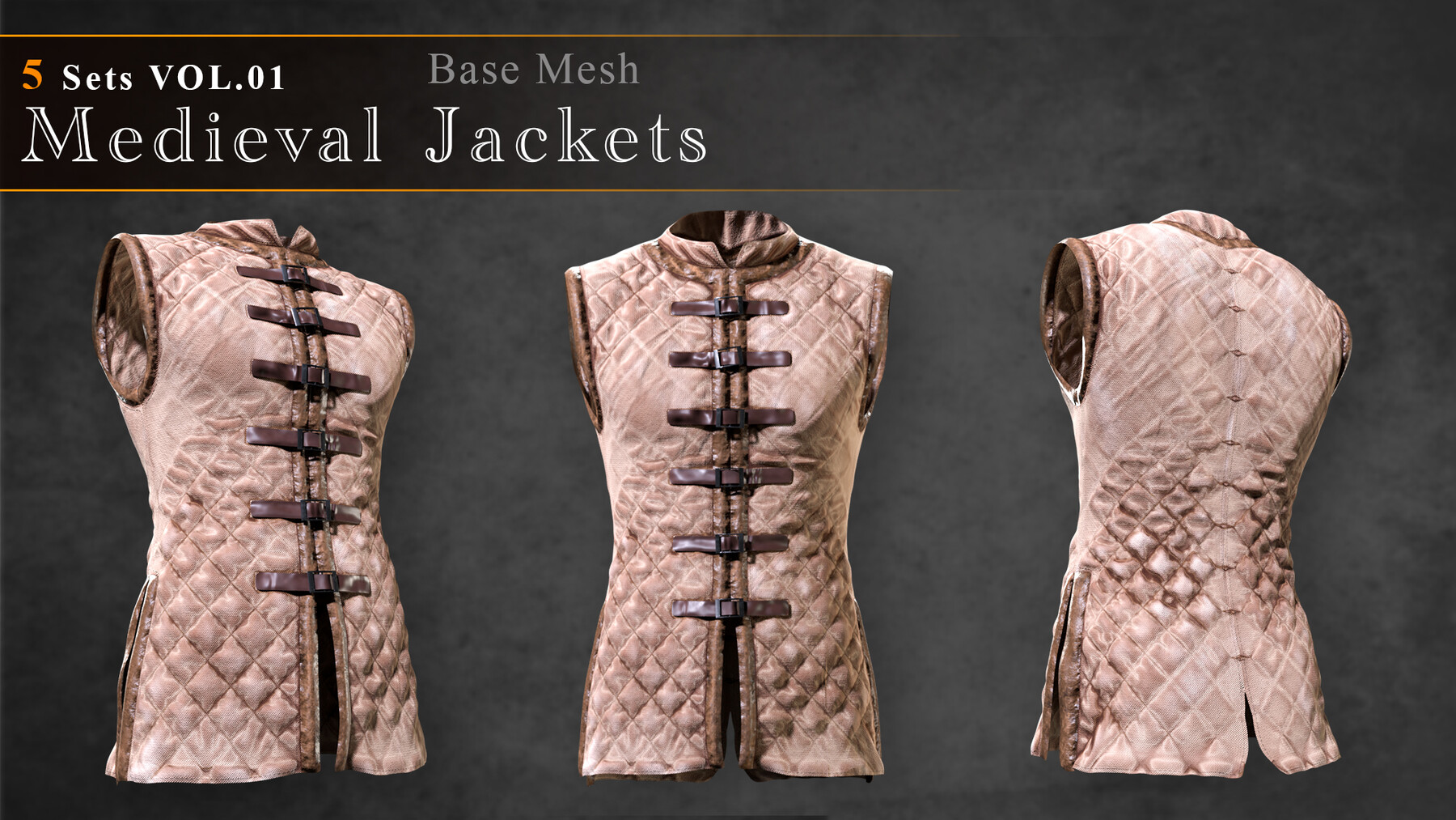 ArtStation - Medieval Style Jackets Base Mesh / FBX and Zprj -Vol 01 ...
