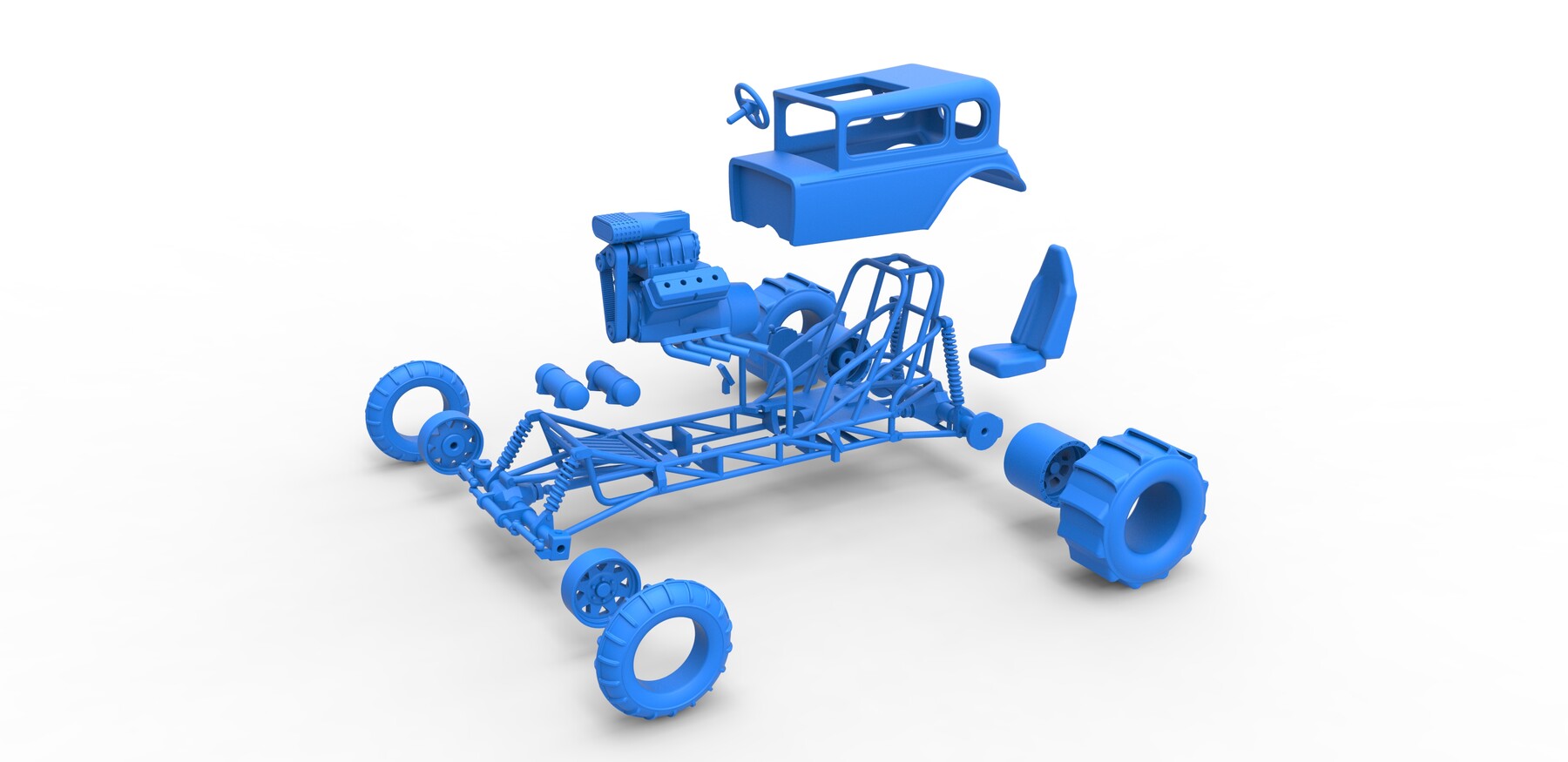 ArtStation - 3D printable Diecast Mud dragster Hot Rod Scale 1 to 25 ...