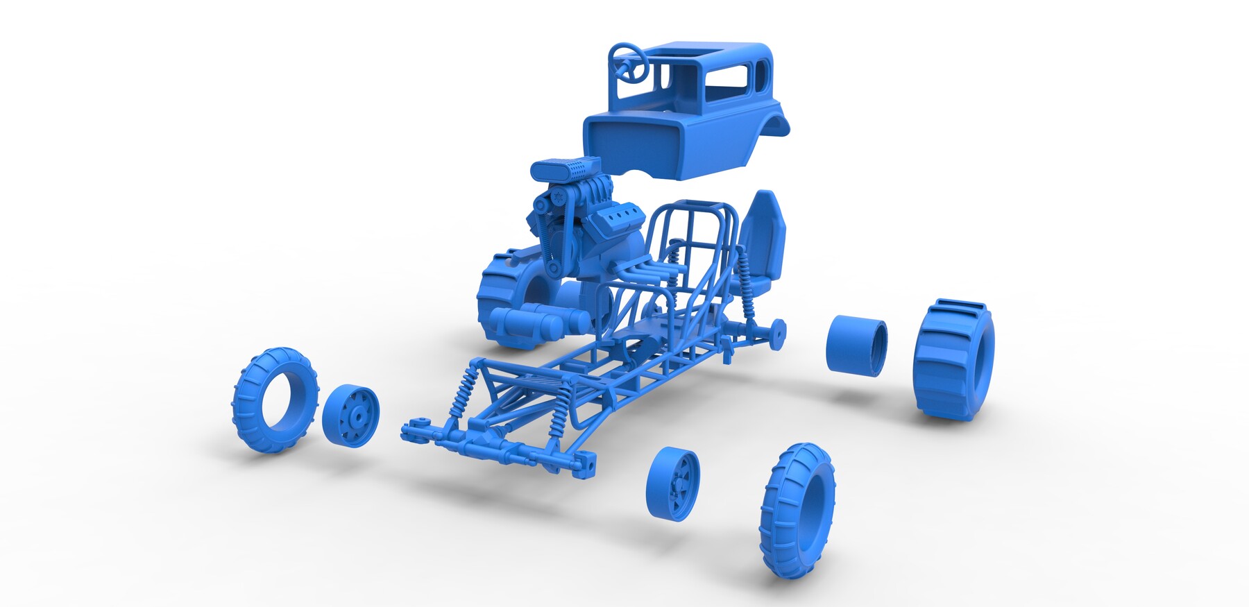 ArtStation - 3D printable Diecast Mud dragster Hot Rod Scale 1 to 25 ...